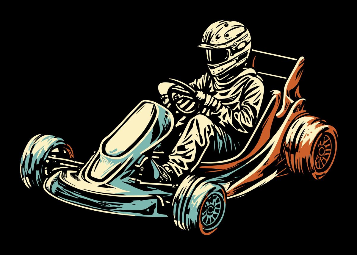 'Go Kart Karting' Poster, picture, metal print, paint by CrazySquirrel ...