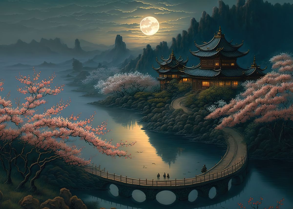 'chinese landscape ' Poster by NeoRowe | Displate