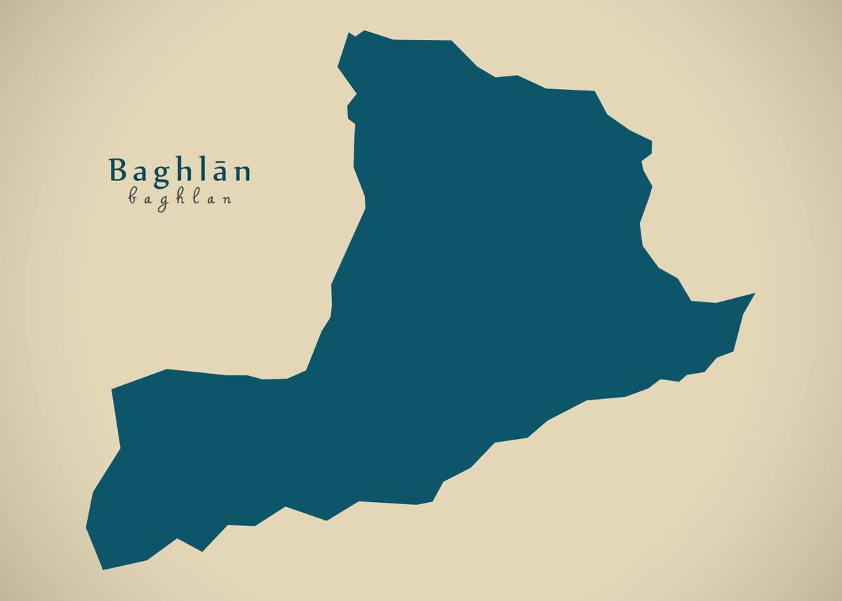 'Baghlan province map' Poster, picture, metal print, paint by Ingo ...
