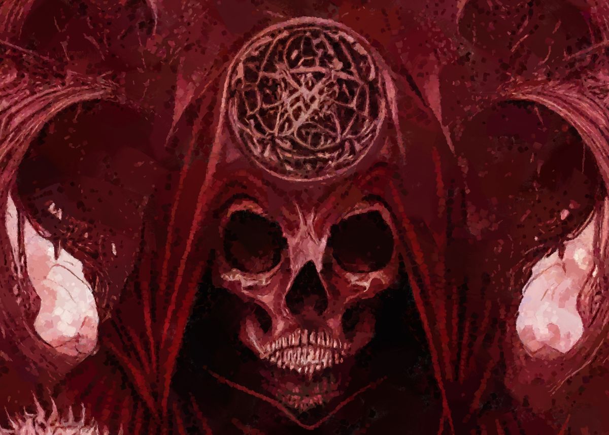 'Red skeleton leader' Poster, picture, metal print, paint by Dark Zeka ...