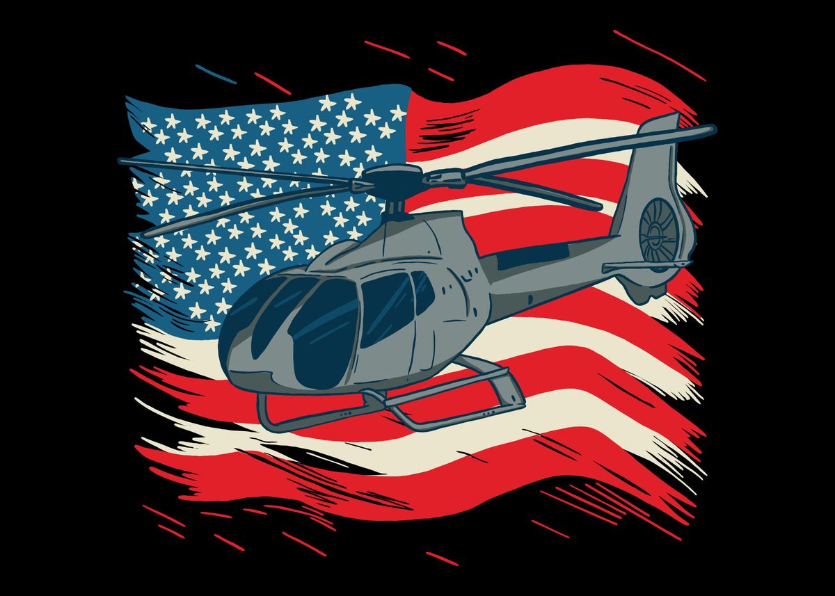 'Helicopter Pilot' Poster, picture, metal print, paint by CrazySquirrel ...