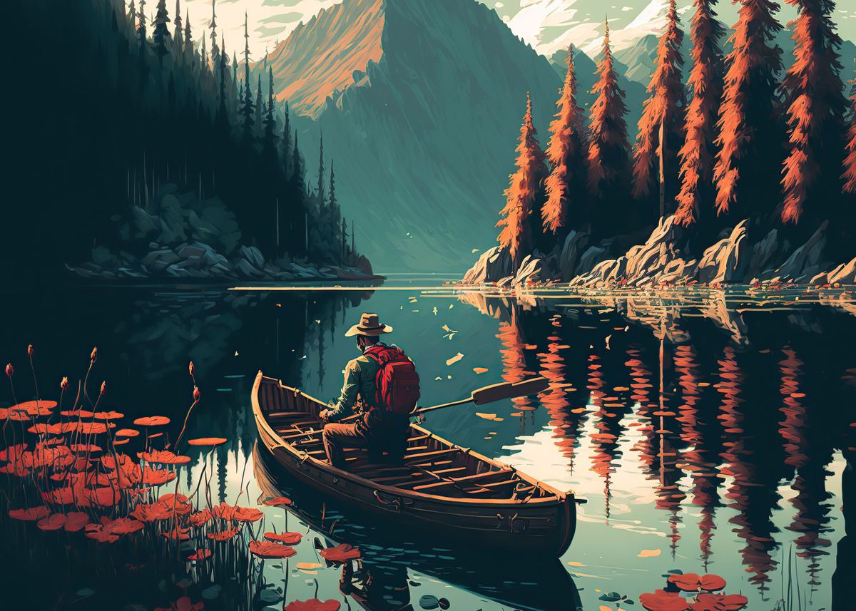 'Fisherman fishing' Poster, picture, metal print, paint by Leigh Horne ...