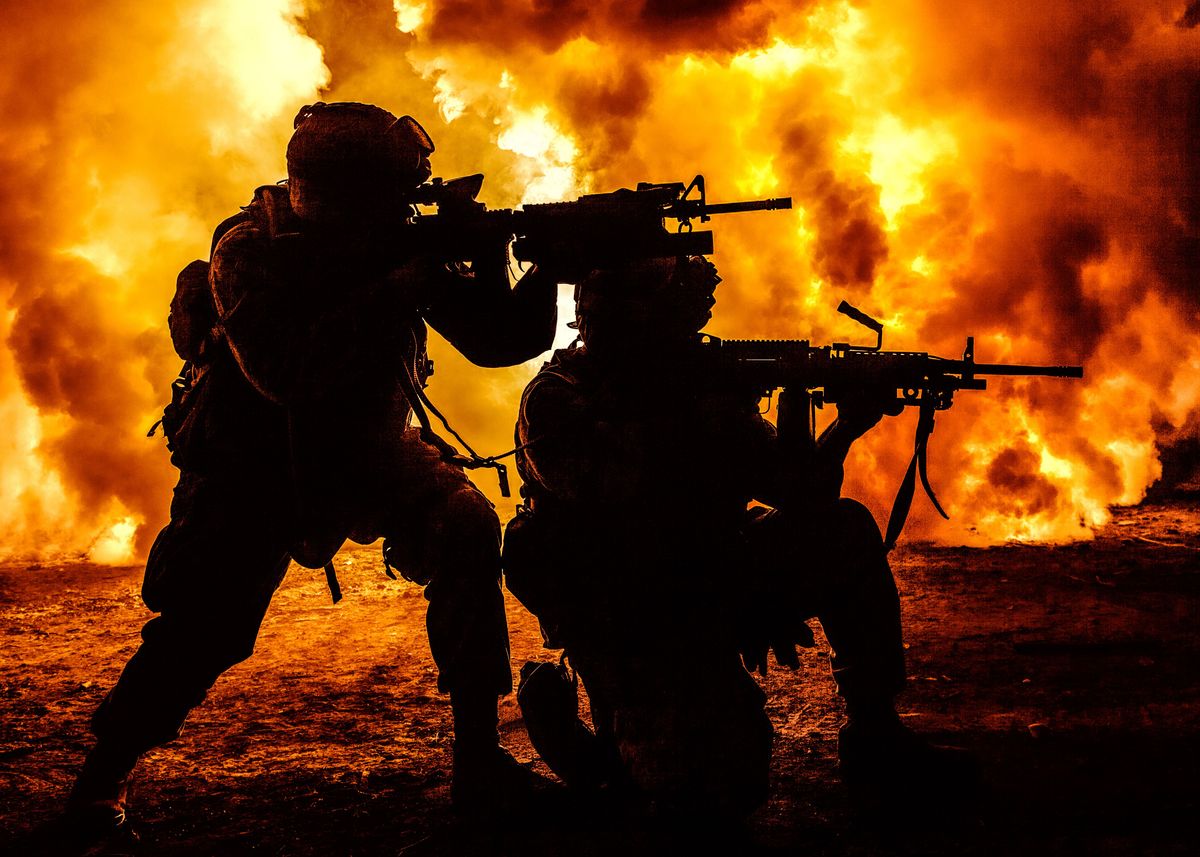 'Offensive mission' Poster, picture, metal print, paint by ...