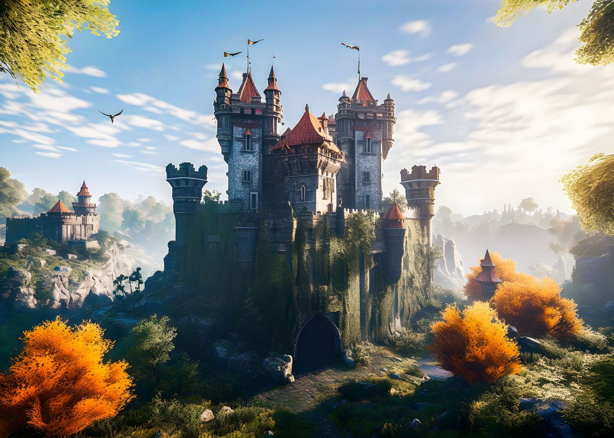 'Ancient castle' Poster, picture, metal print, paint by Alan Frijns ...
