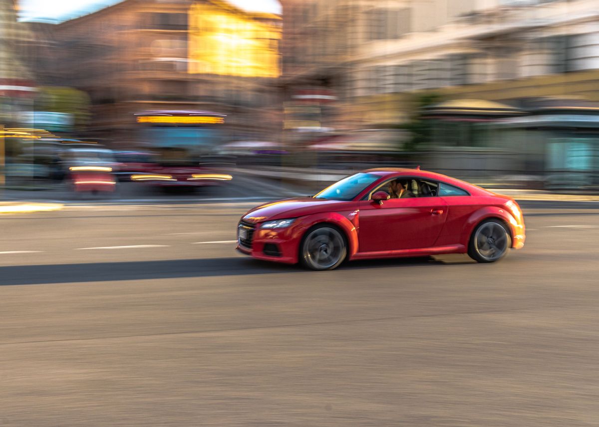 'Red Audi TT Sports car ' Poster, picture, metal print, paint by Vardi ...