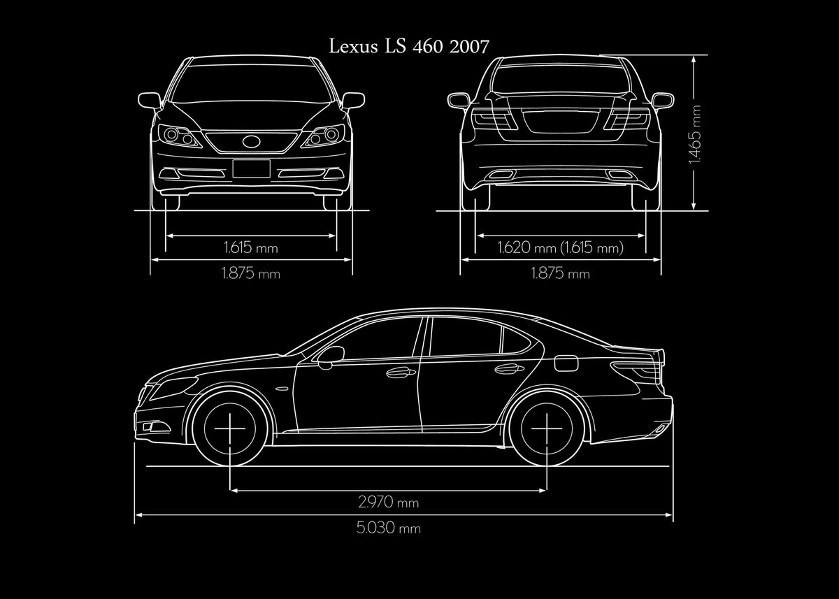 'Lexus LS 460 2007' Poster, picture, metal print, paint by ke ke | Displate