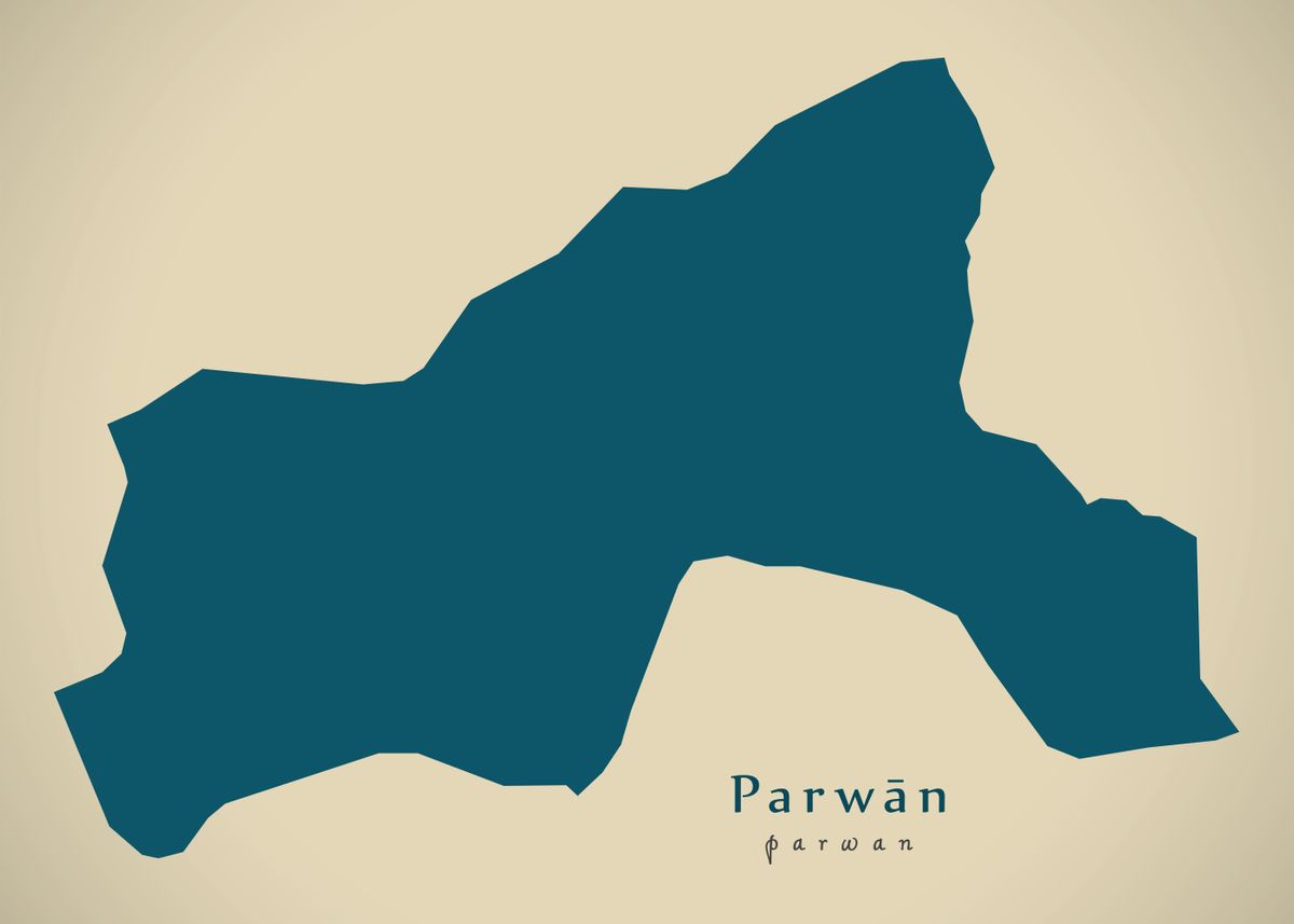 'Parwan province map' Poster, picture, metal print, paint by Ingo ...