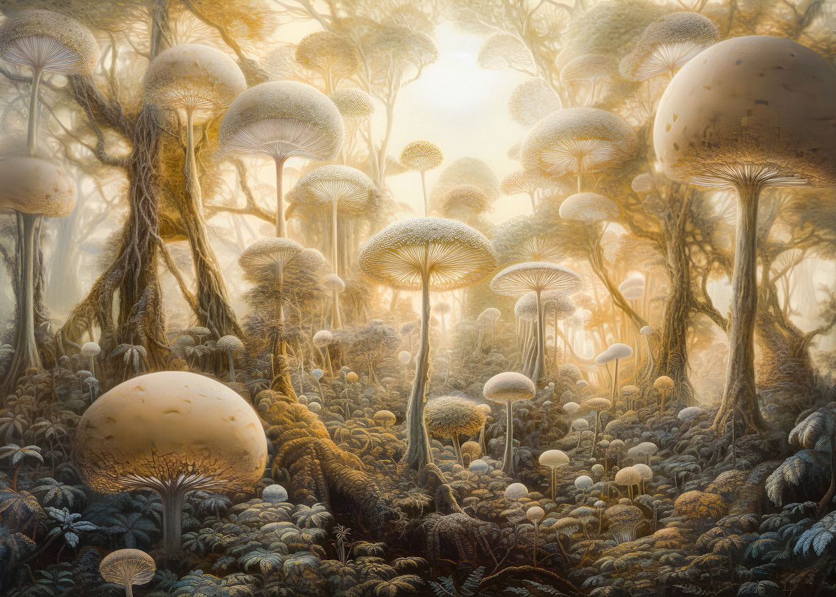 'Mushroom paradise' Poster, picture, metal print, paint by Alan Frijns ...