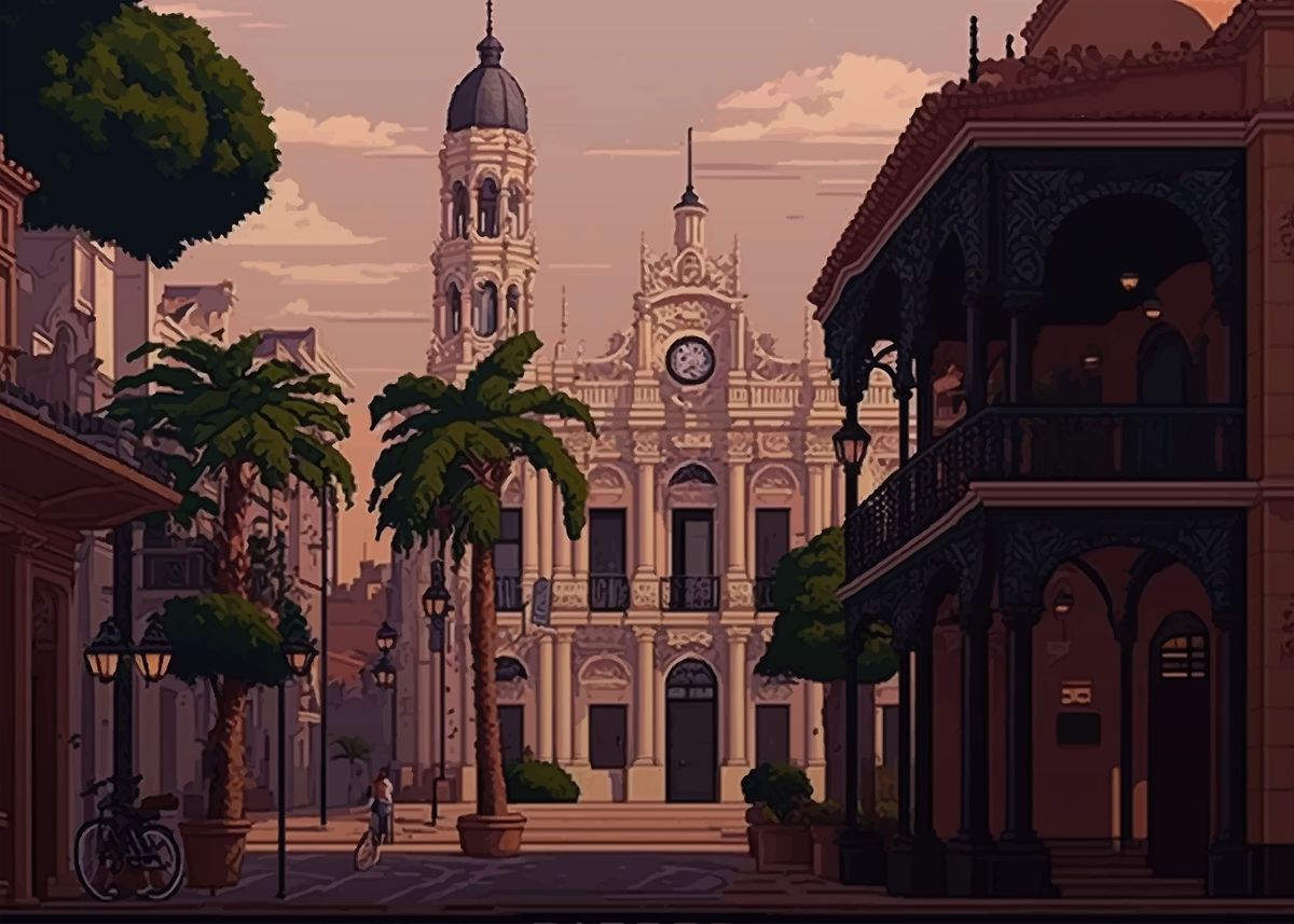 'Jerez Pixel art ' Poster, picture, metal print, paint by M Art | Displate