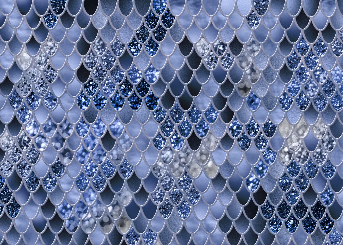 'Mermaid Scales Glam 8' Poster, picture, metal print, paint by Anita's ...