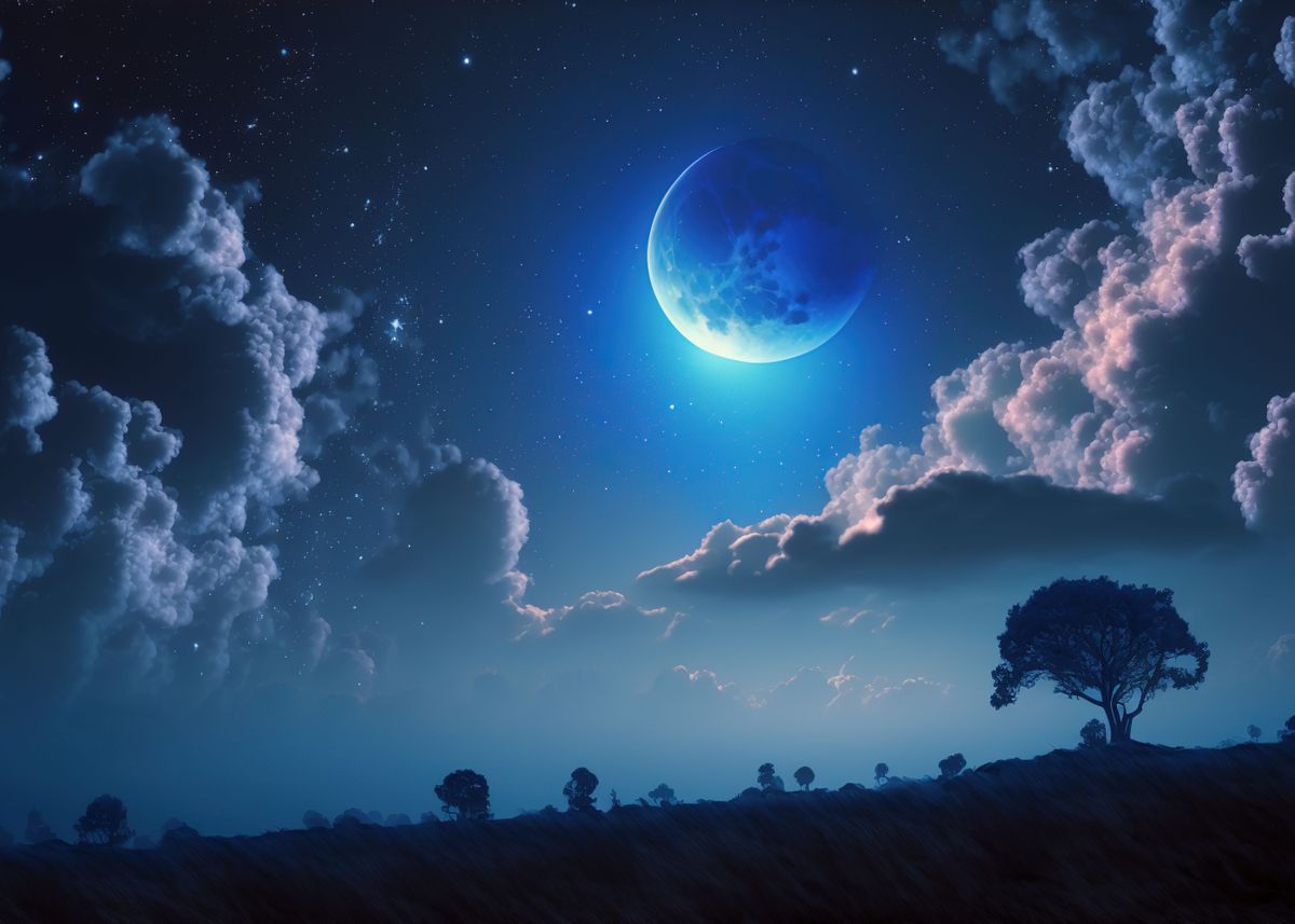 'Beautiful night sky ' Poster, picture, metal print, paint by ...