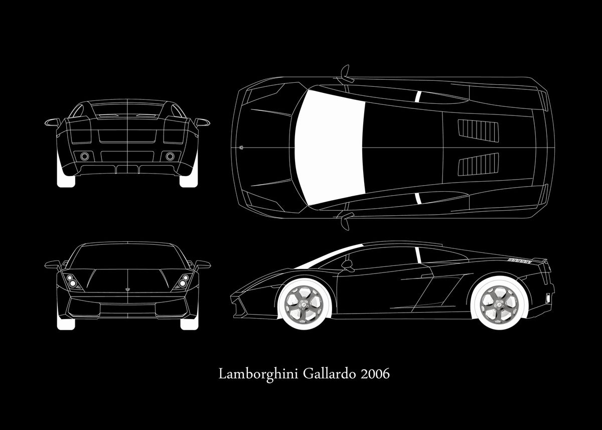 'Lamborghini Gallardo 2006' Poster by ke ke | Displate
