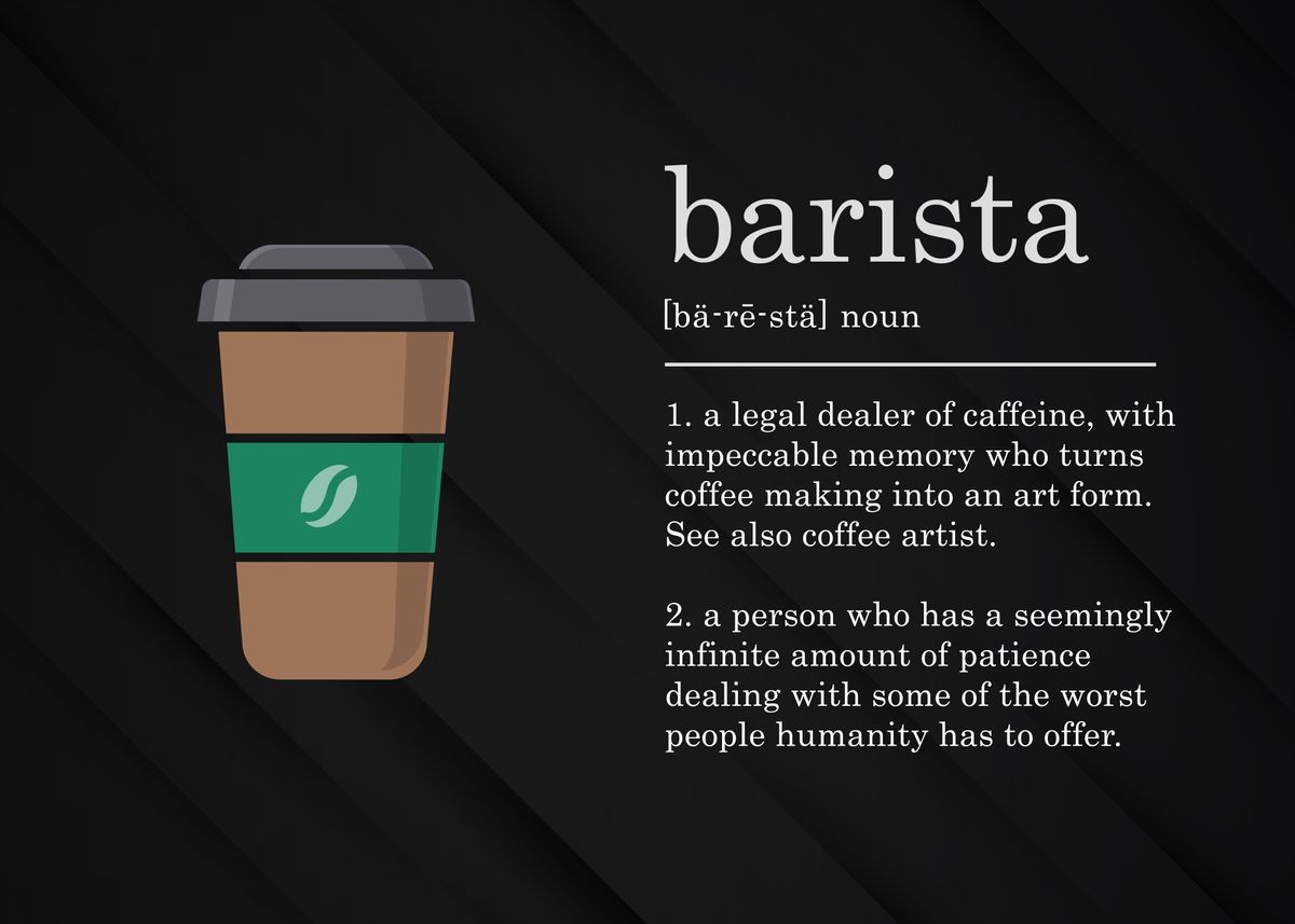 'Funny Barista Definition' Poster by 84PixelDesign | Displate