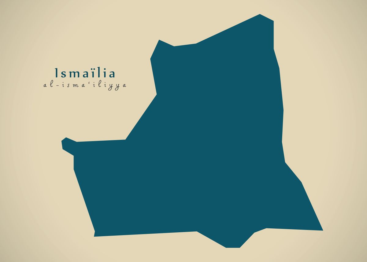 'Ismalia governorate map' Poster, picture, metal print, paint by Ingo ...