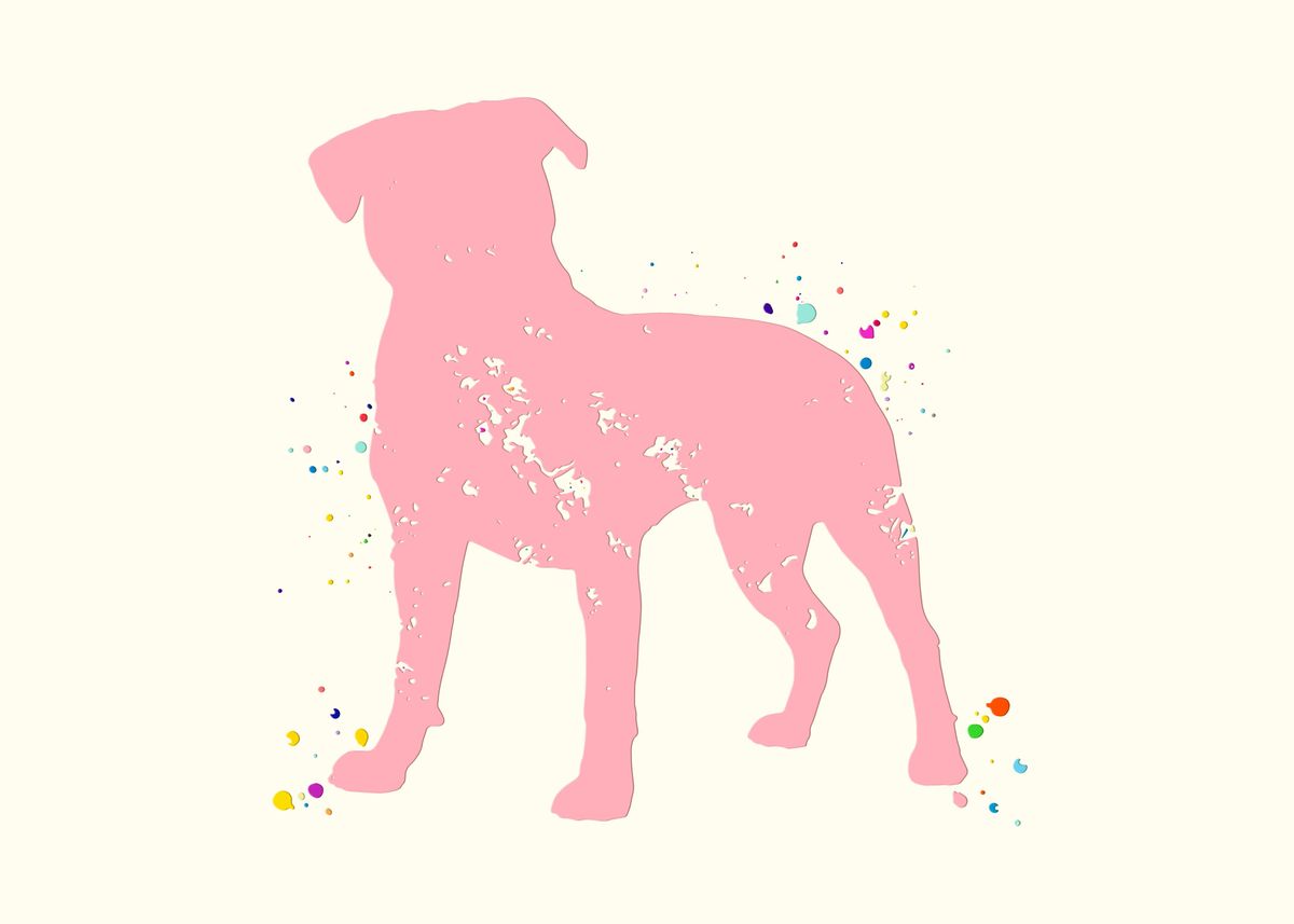 'Staffordshire Bull Terrier' Poster, picture, metal print, paint by Dutton Jerrell | Displate