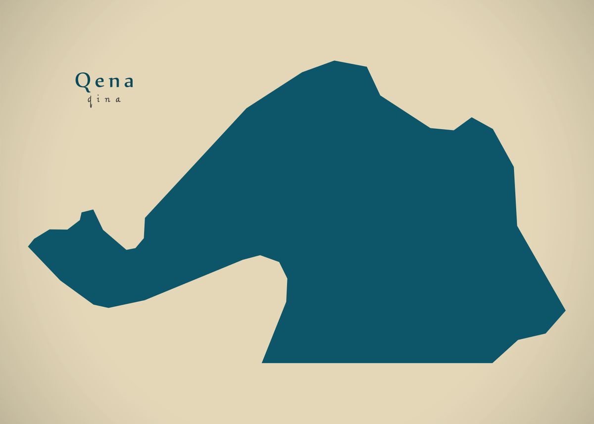 'Qena governorate map' Poster, picture, metal print, paint by Ingo Menhard | Displate