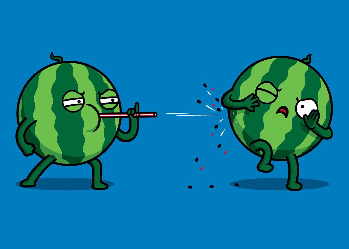 'Watermelon Attack' Poster, picture, metal print, paint by Rafael ...