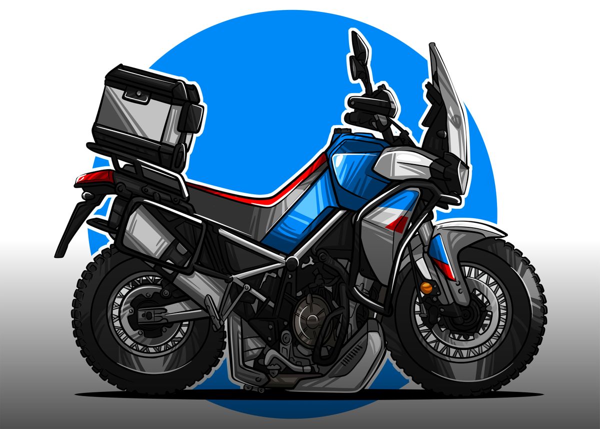 'APRILIA TUAREG 660 CARTOON' Poster, picture, metal print, paint by ...
