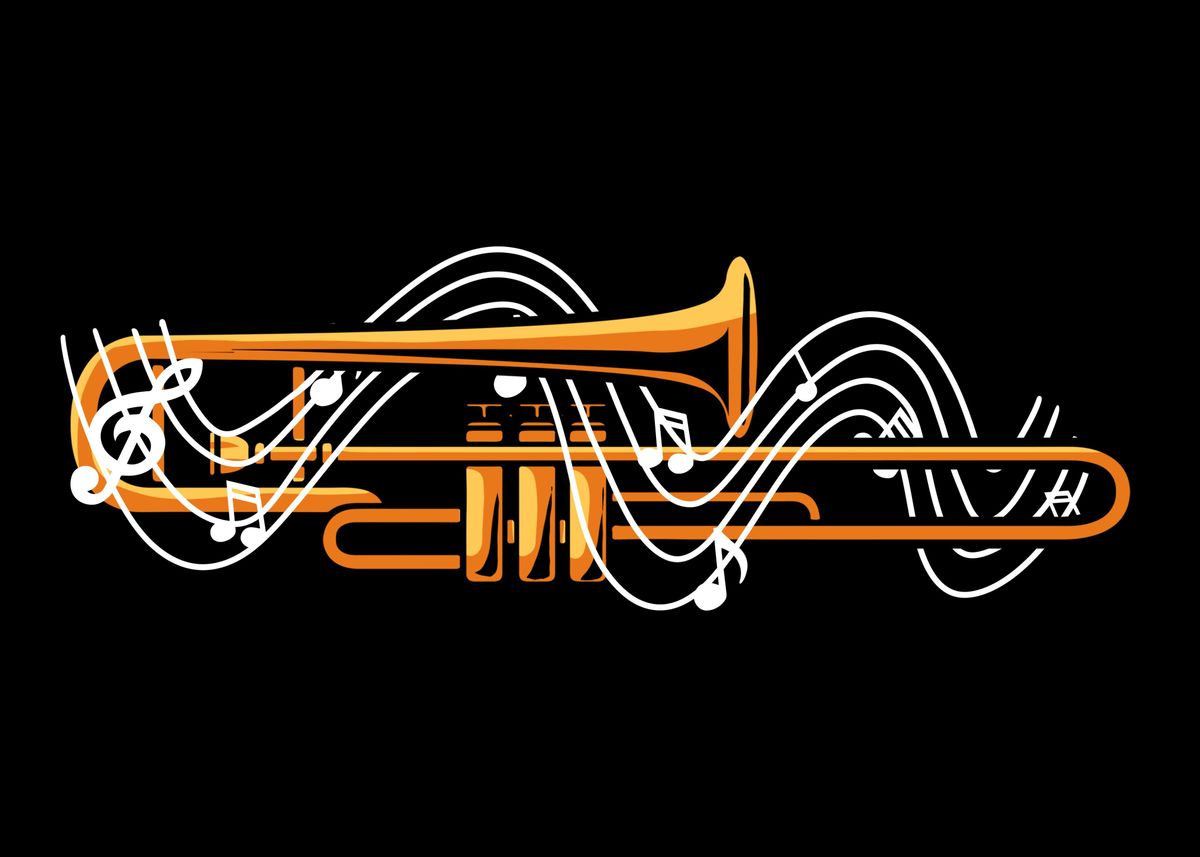 'Marching Band Trombone' Poster, picture, metal print, paint by ...
