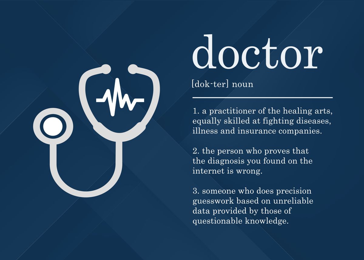 'Funny Doctor Definition' Poster, picture, metal print, paint by ...