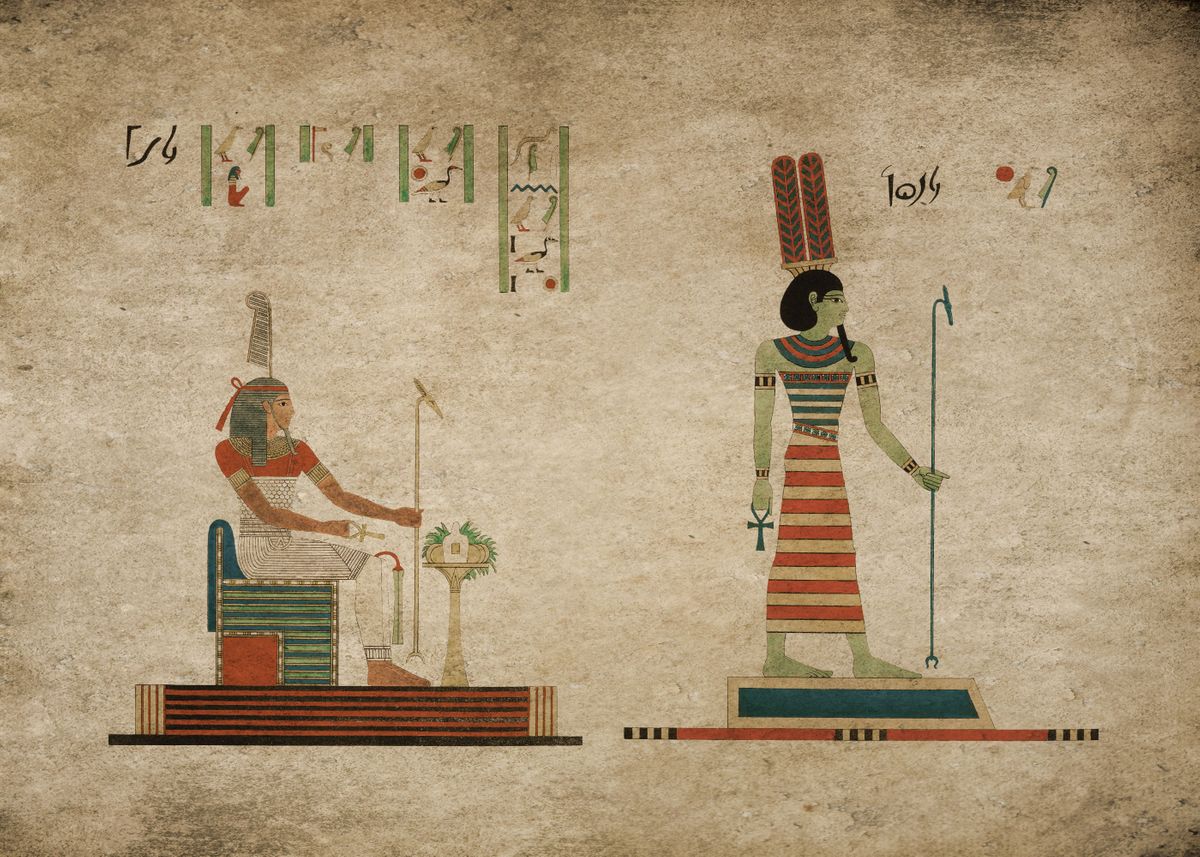 'Egypt God of the air Amun' Poster, picture, metal print, paint by ...