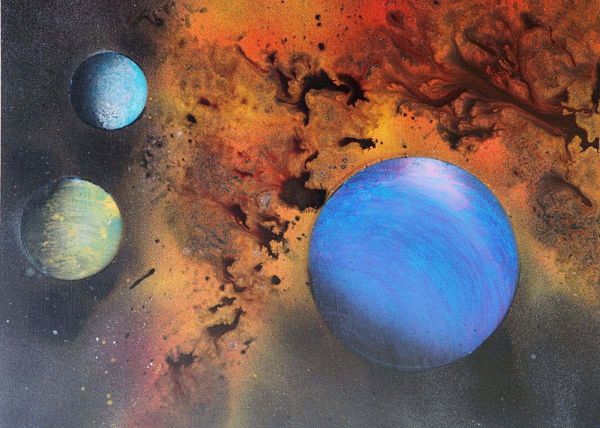 'Flame Nebula' Poster, picture, metal print, paint by JJP Art | Displate