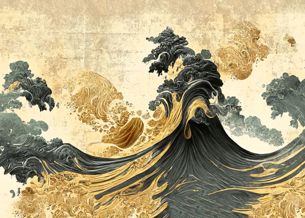 'The Great Wave Of Japan' Poster, picture, metal print, paint by Space ...