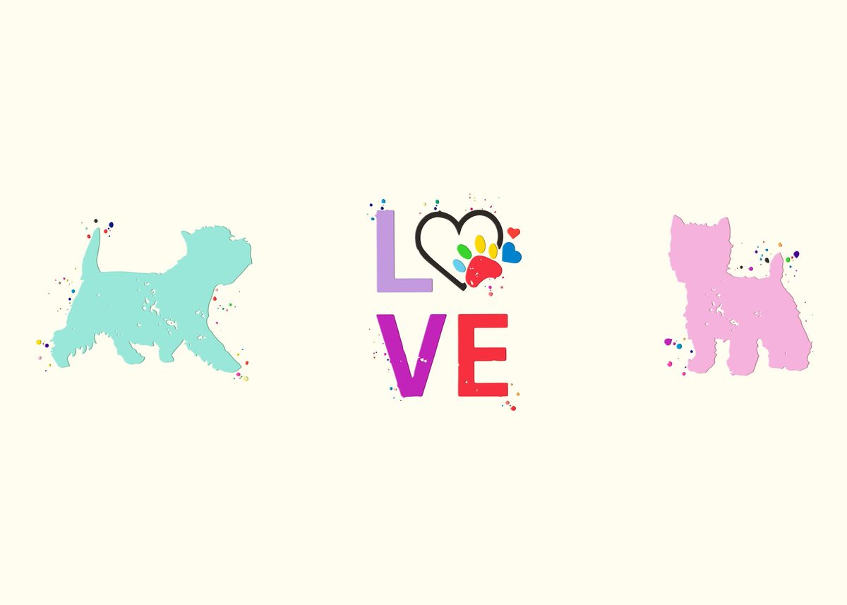 'Westie Dog' Poster, picture, metal print, paint by Dutton Jerrell | Displate