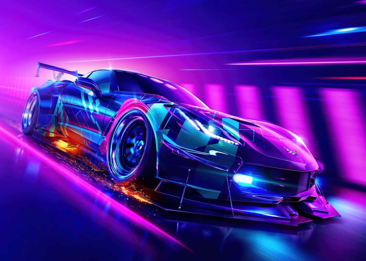 'Cyberpunk Car' Poster, picture, metal print, paint by askadina shakee ...