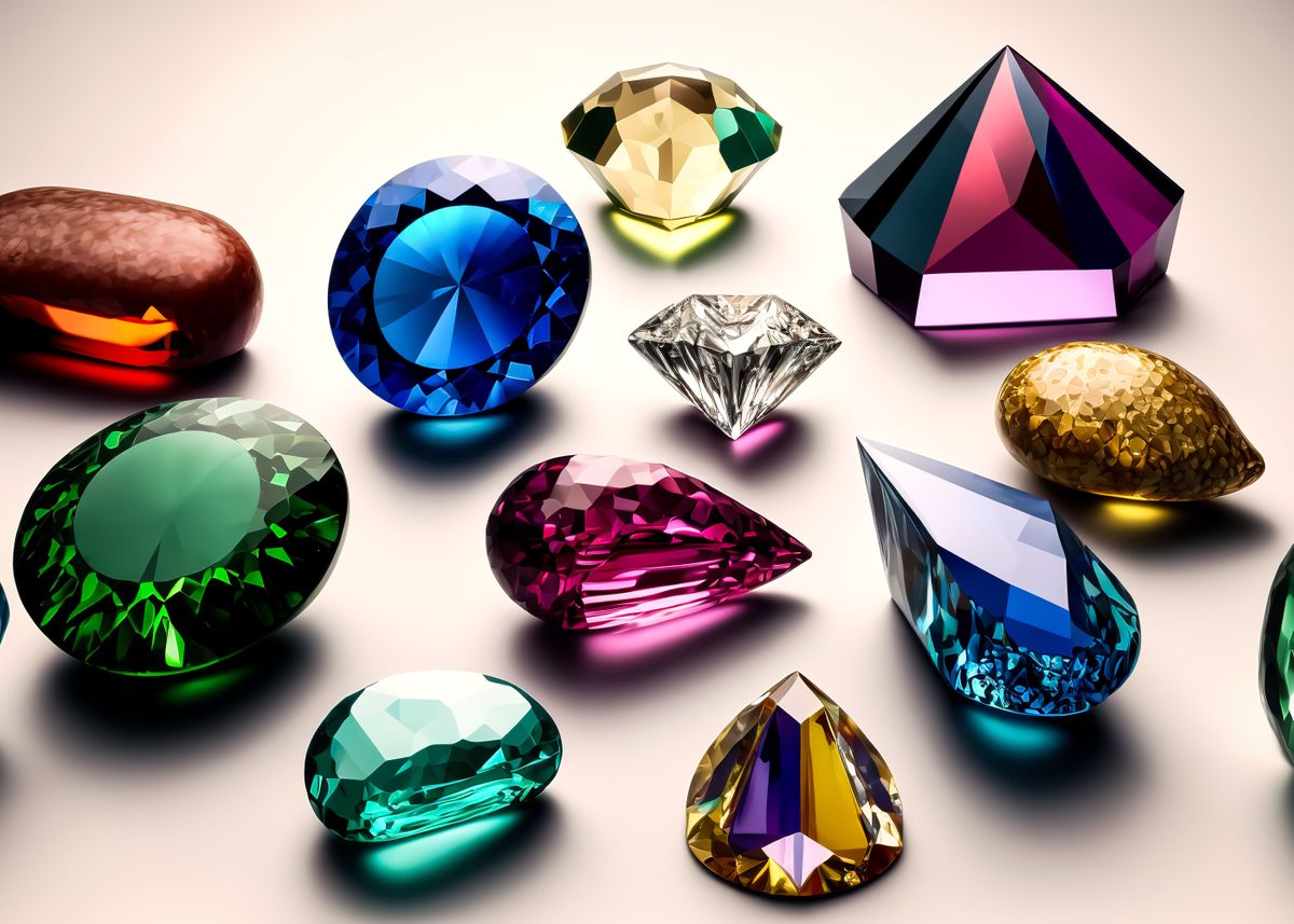 'gemstone' Poster, picture, metal print, paint by Isla Daven | Displate