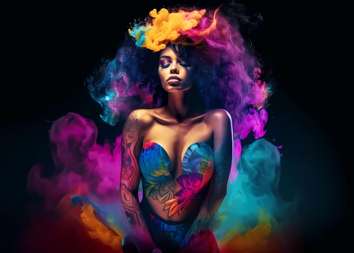 'Vibrant latina model' Poster by Jiri Hodecek | Displate