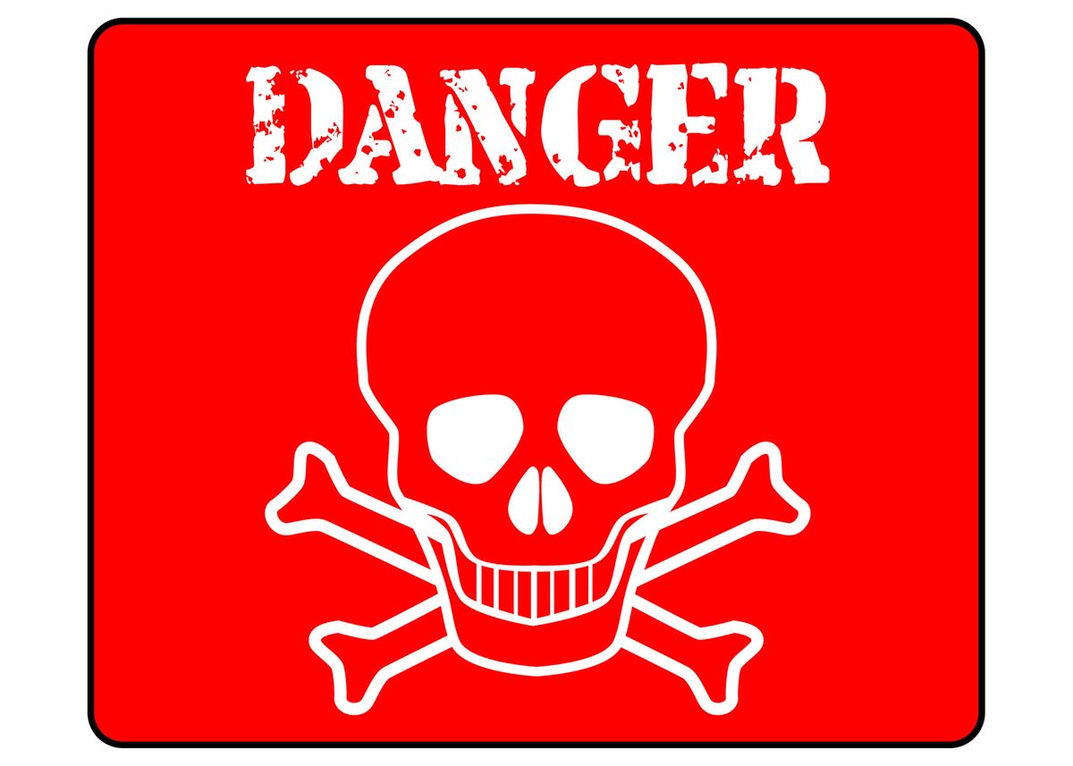 'Red Danger Sign' Poster by HomeStead Digital | Displate