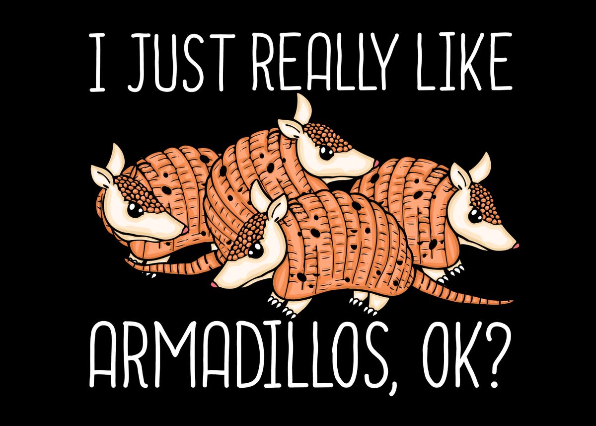 'Armadillo Gift Wildlife' Poster, picture, metal print, paint by ...