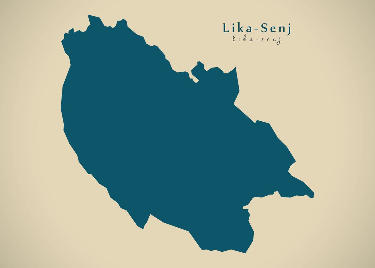 'Lika Senj county map' Poster by Ingo Menhard | Displate