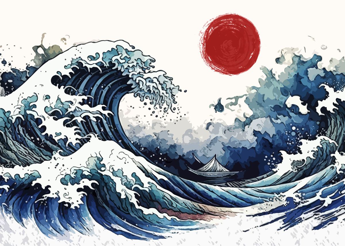 'The Great Wave Of Japan' Poster by Space Nature | Displate