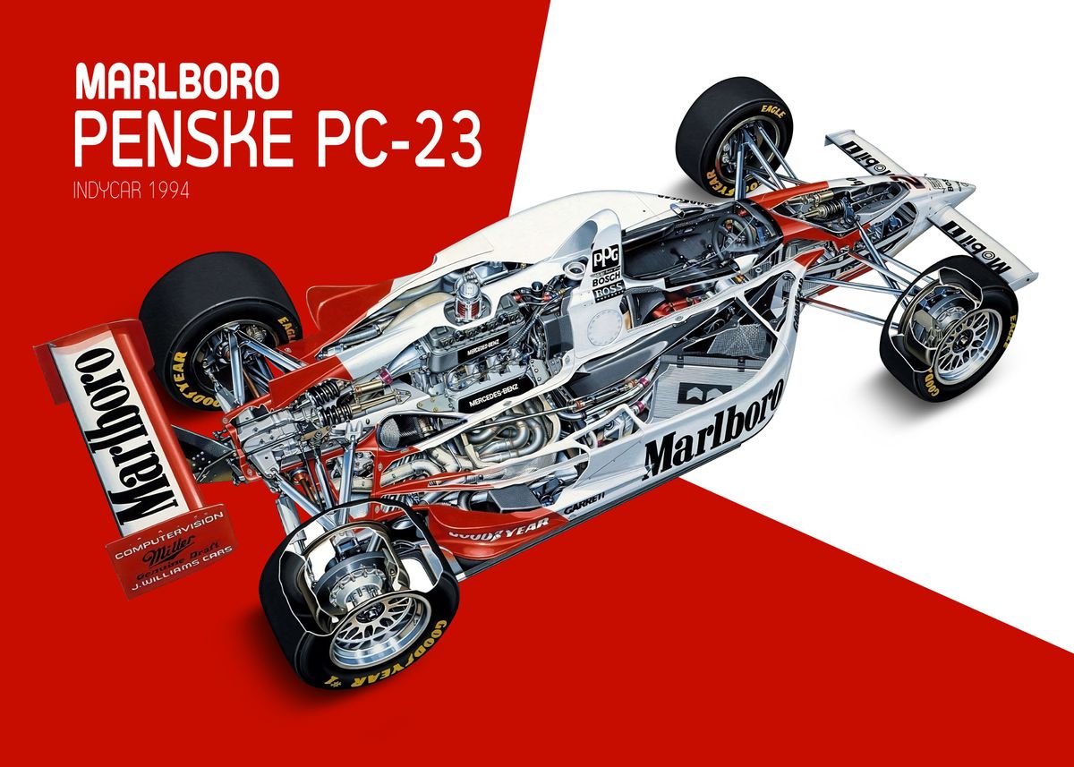 'Penske PC23 cutaway' Poster, picture, metal print, paint by Broken ...