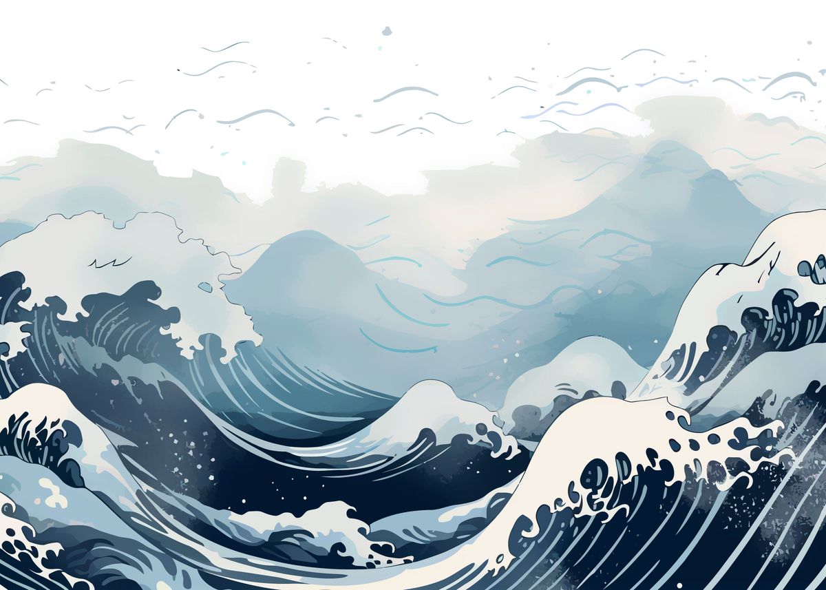 'The Great Wave Of Japan' Poster, picture, metal print, paint by Space ...