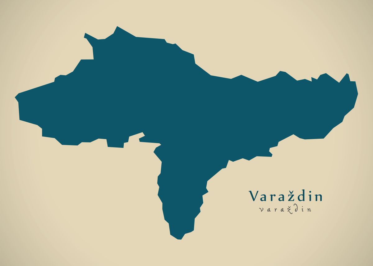'Varazdin county map' Poster by Ingo Menhard | Displate