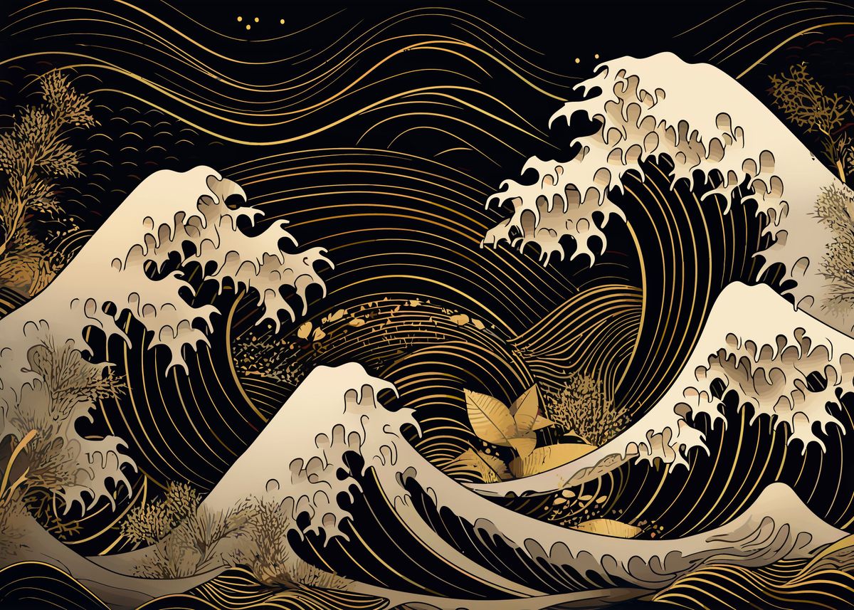 'The Great Wave Of Japan' Poster, picture, metal print, paint by Space ...