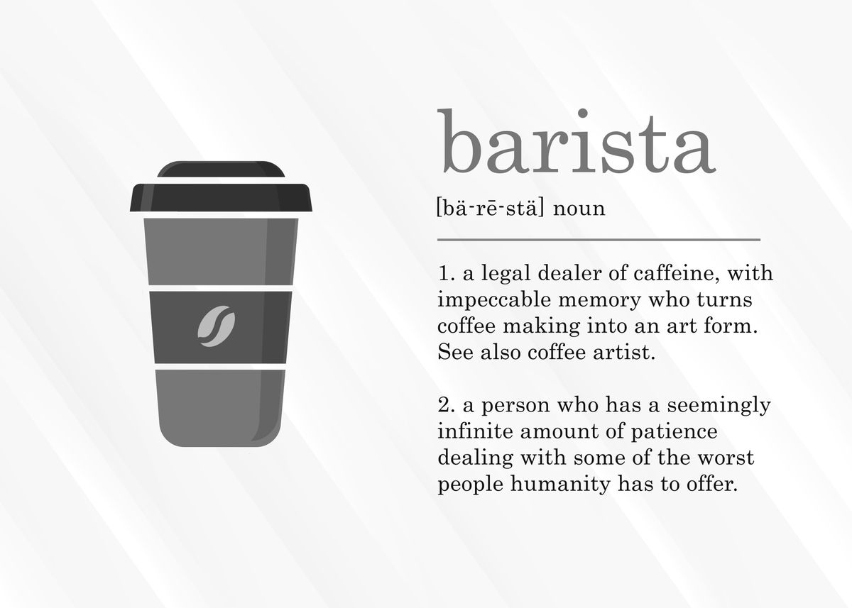 'Funny Barista Definition' Poster by 84PixelDesign | Displate