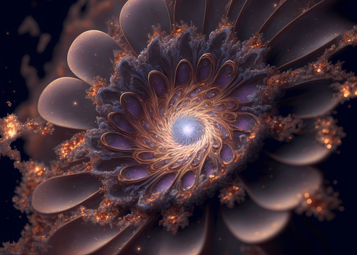 'Magical cosmic lotus' Poster, picture, metal print, paint by Jiri ...