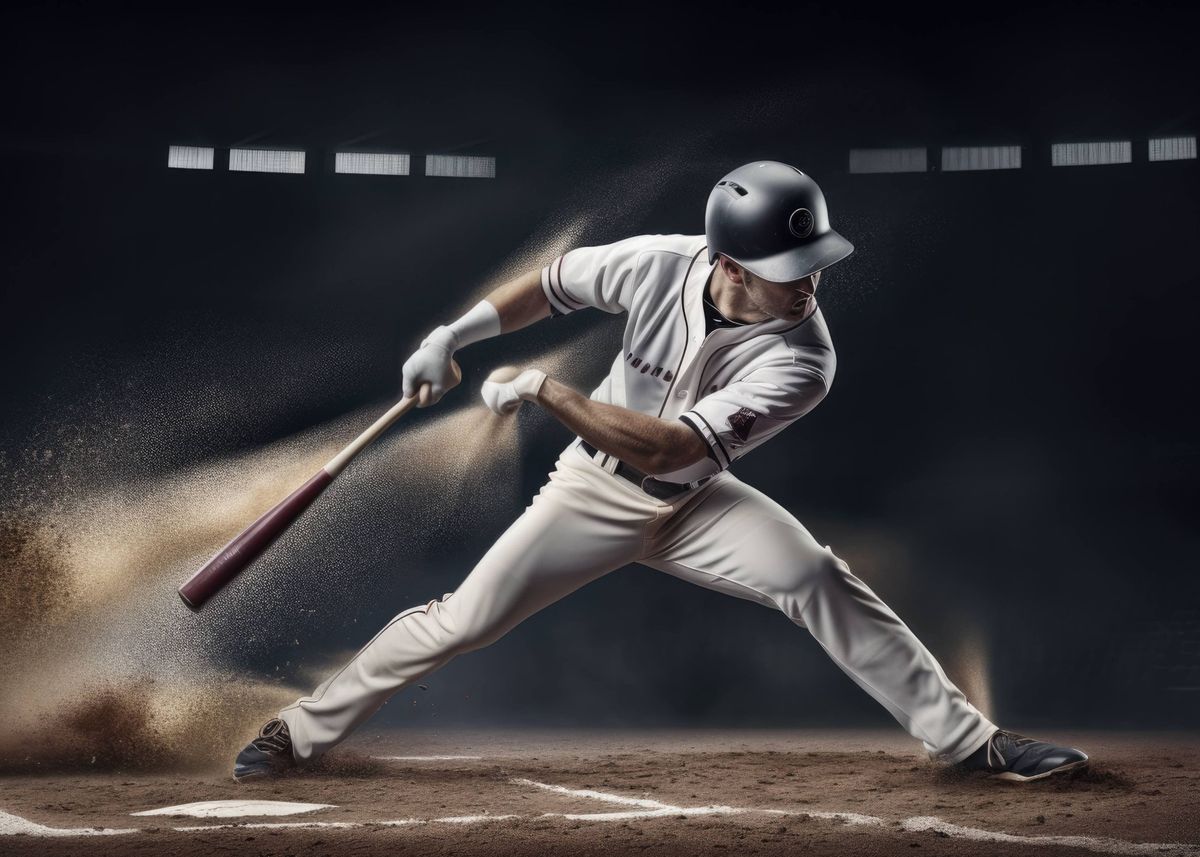 'American Baseball Player' Poster, picture, metal print, paint by ...