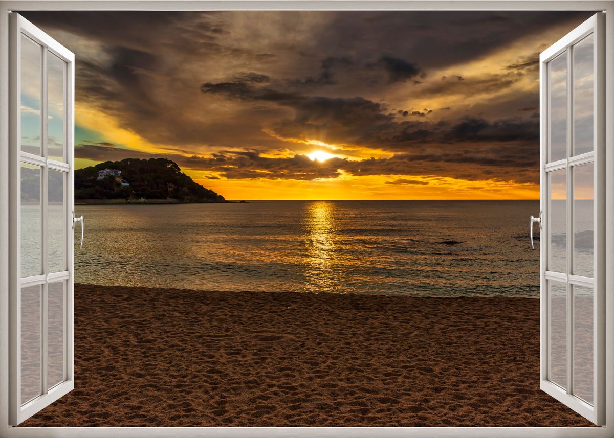 'Window view sea coastal' Poster, picture, metal print, paint by Vicen ...