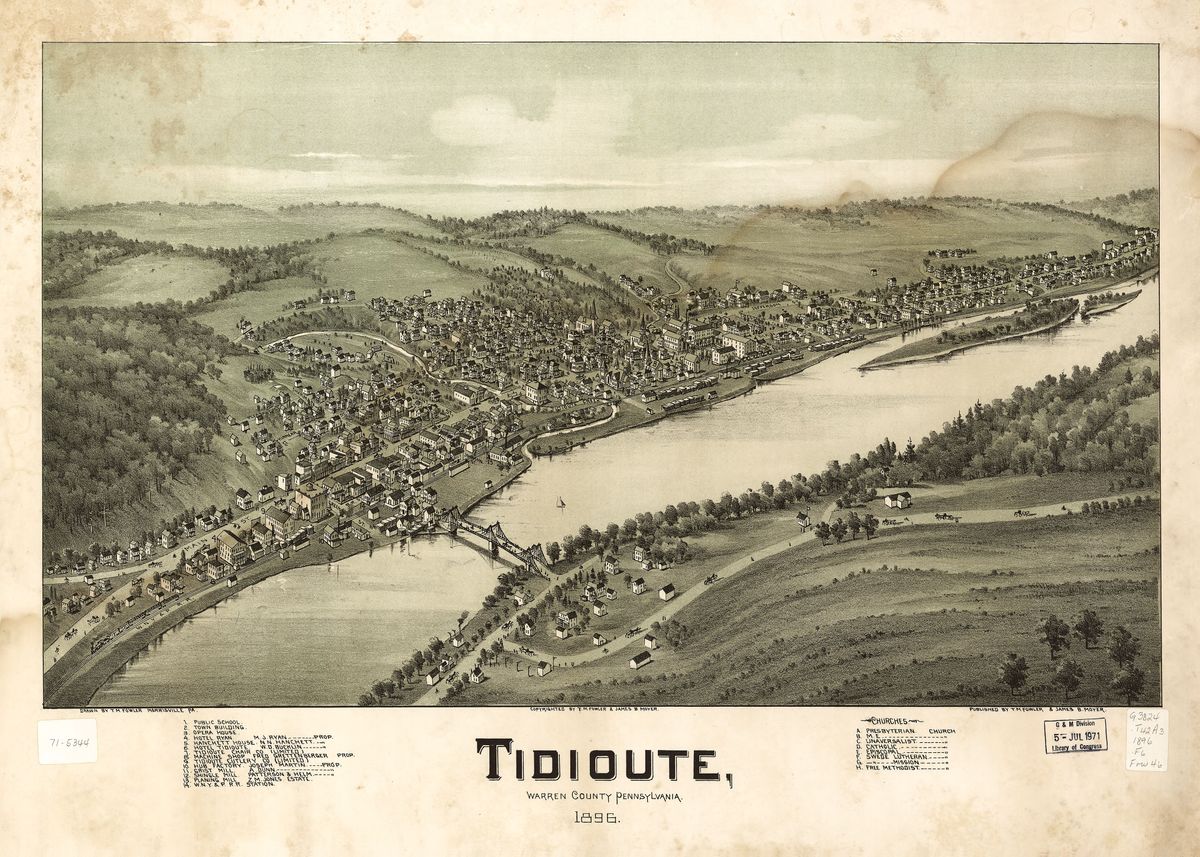 'Tidioute PA 1896' Poster, picture, metal print, paint by Janice M ...