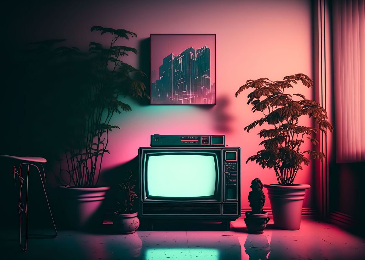 'Vaporwave Retrovision' Poster, picture, metal print, paint by Edie ...