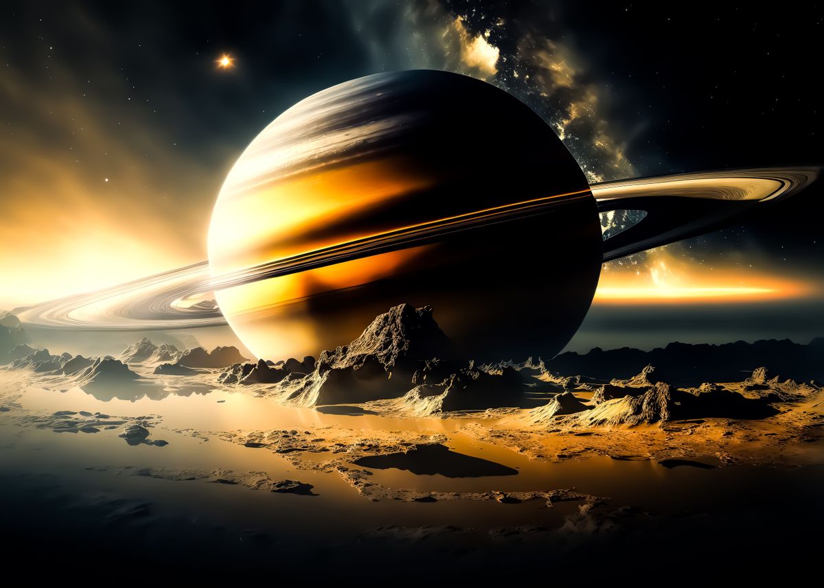 'The New Saturn Landscapes' Poster, picture, metal print, paint by Niky ...