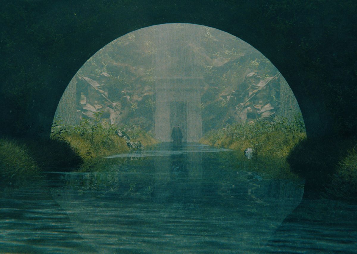 'Waterfall Ritual Scene 1 ' Poster by Irawan Rizky | Displate
