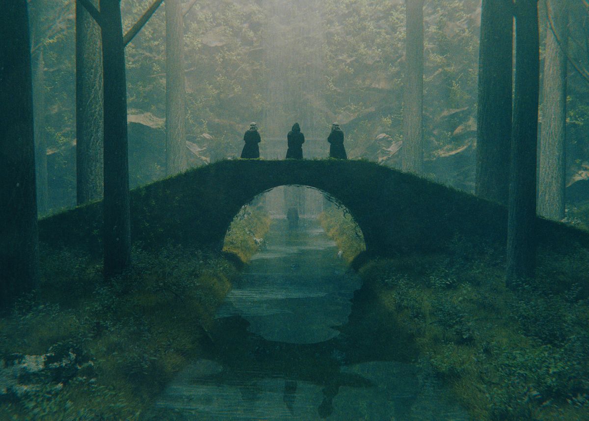 'Waterfall Ritual Scene 2' Poster, picture, metal print, paint by ...