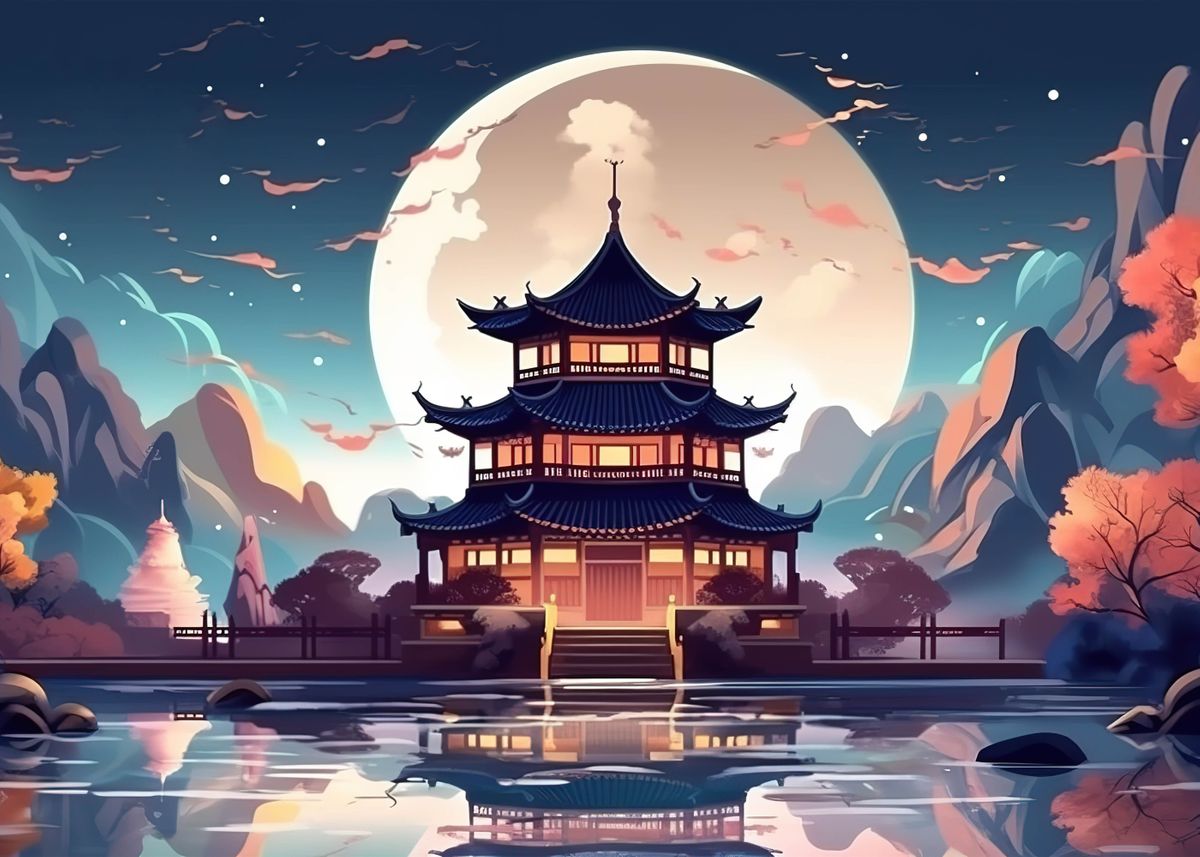 'Chinese landscape' Poster by MatiasCurrie | Displate