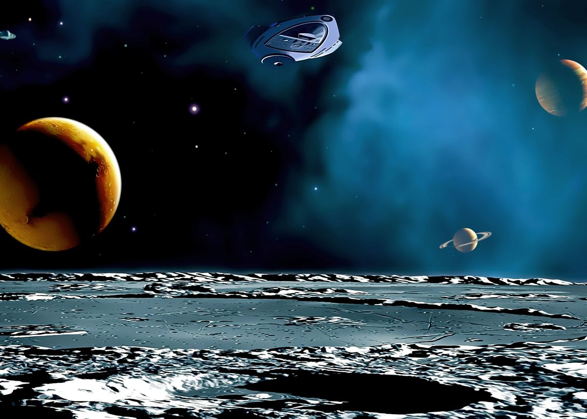 'space planet' Poster, picture, metal print, paint by Dana Deans | Displate